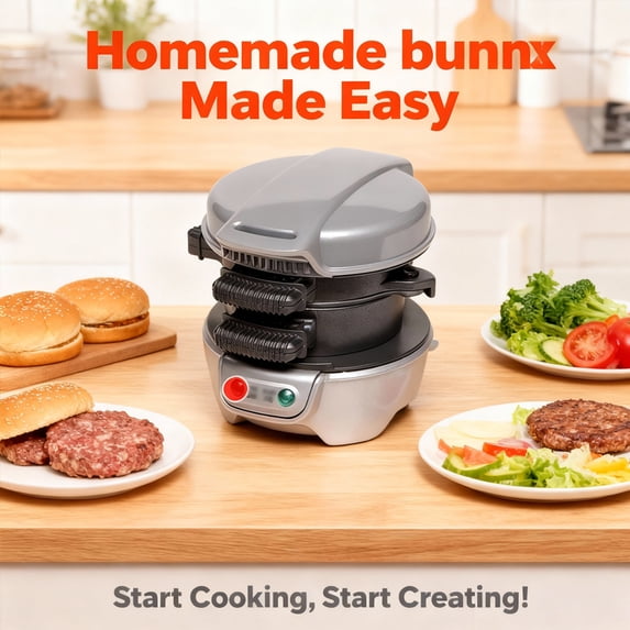 Electric Hamburger Cooker with Adjustable Temperature Control, Multi ...