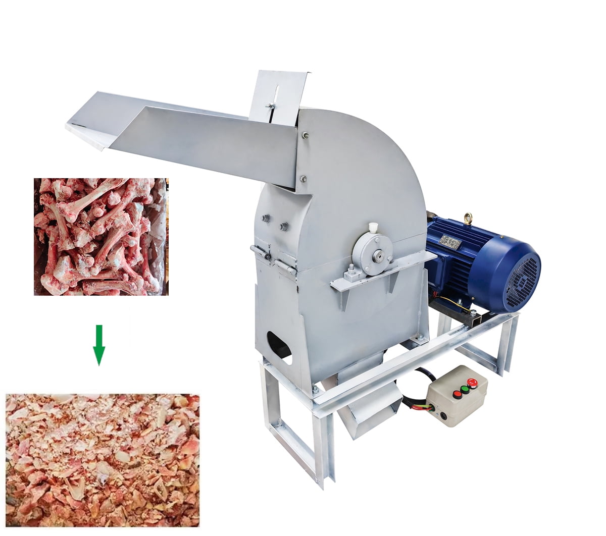 Electric Hammer Mill Crusher Beef Sheep Bone Crushing Kitchen Waste ...
