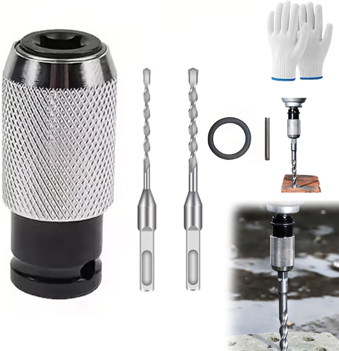 Electric Hammer To Drill Converter, Rotary Hammer Adapter with 4 Impact ...