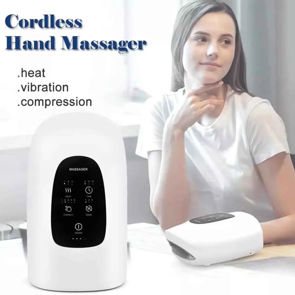 Electric Hand Massager,Cordless w Heat & Compression for Arthritis ...