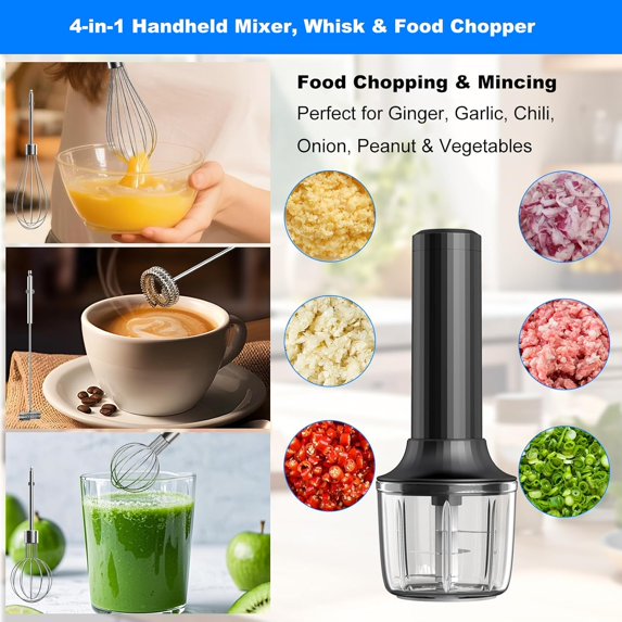 Electric Hand Mixer with MixgoII, Rechargeable Cordless Handheld Mixer ...