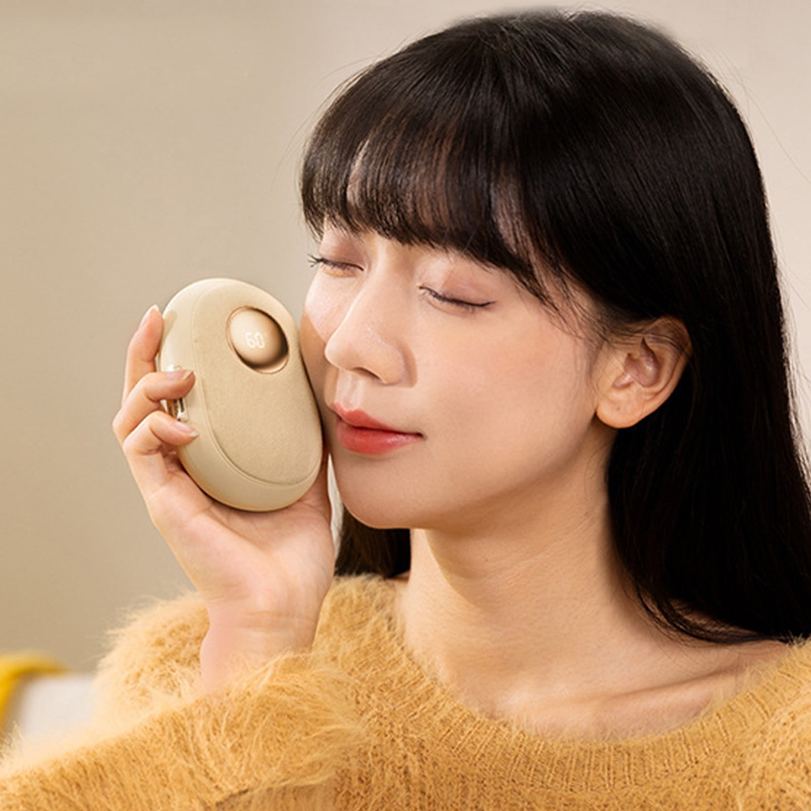 Electric Hand Warmer Intelligent Digital Display Plush Hand Warmer 2-in ...