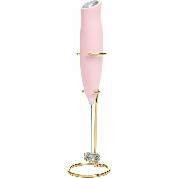 Electric Handheld Milk Frother with Double Coil Head Whisk and Gold ...