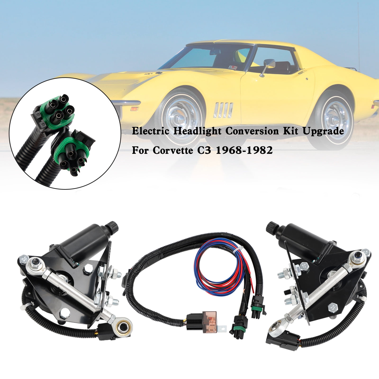 Electric Headlight Conversion Kit Upgrade For Corvette C3 1968-1982 ...