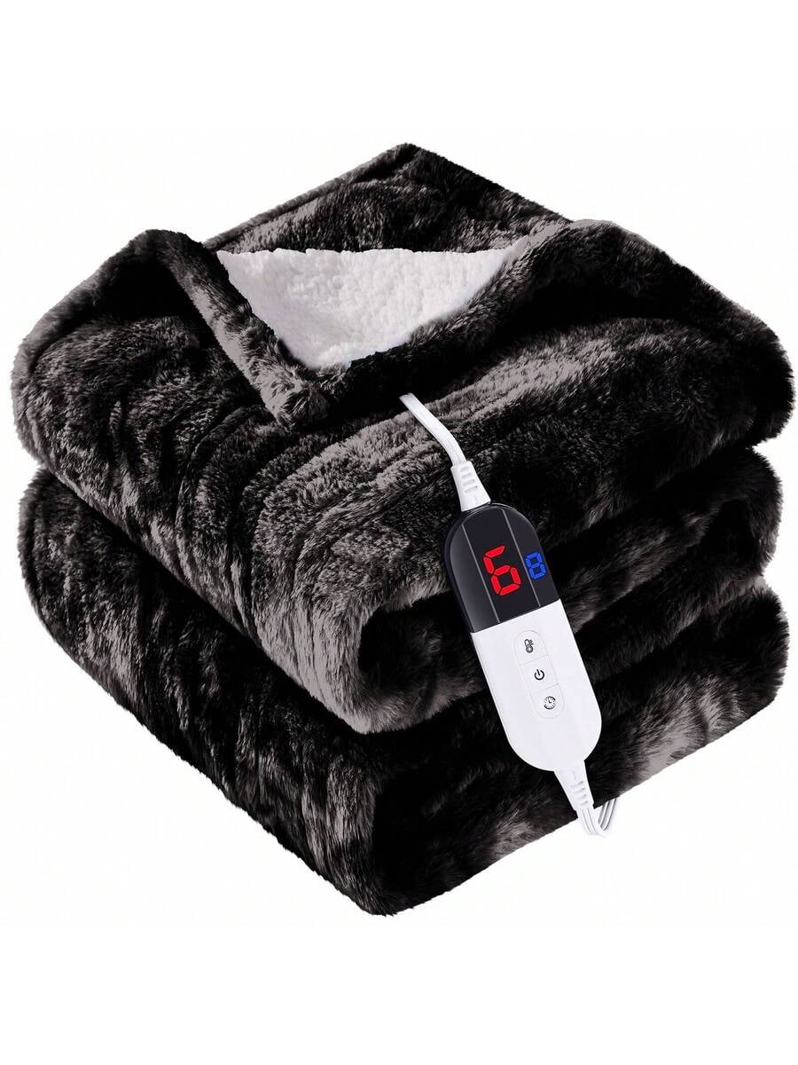 Electric Heated Blanket, Perfect Christmas Gift, Soft Flannel & Sherpa ...