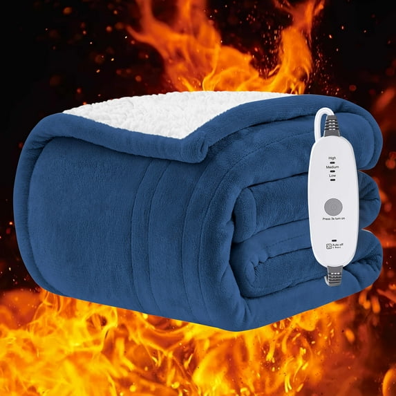 Electric Heated Blanket, Soft Flannel Blanket with 5 Heat Settings, 10 ...