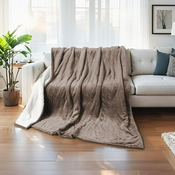 Electric Heated Blanket Throw Size 50''X60''- Dual-Sided with ...