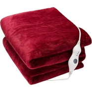 Sunbeam Grey Flannel Fleece Electric Heated Throw, 50" x 60", 3 Heat ...