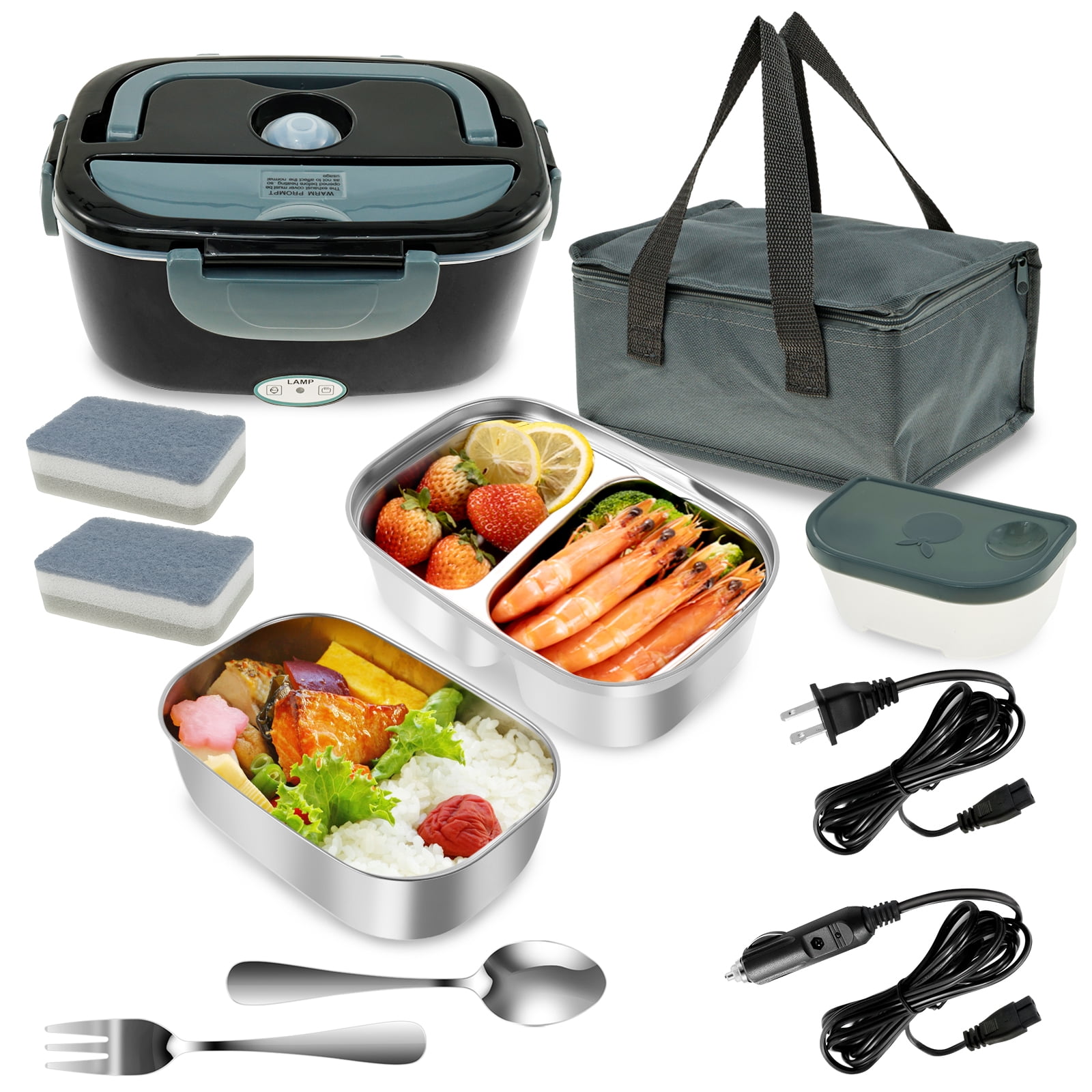 Electric Heated Food Box 80W US Leakproof Electric Food Warmer Box with ...