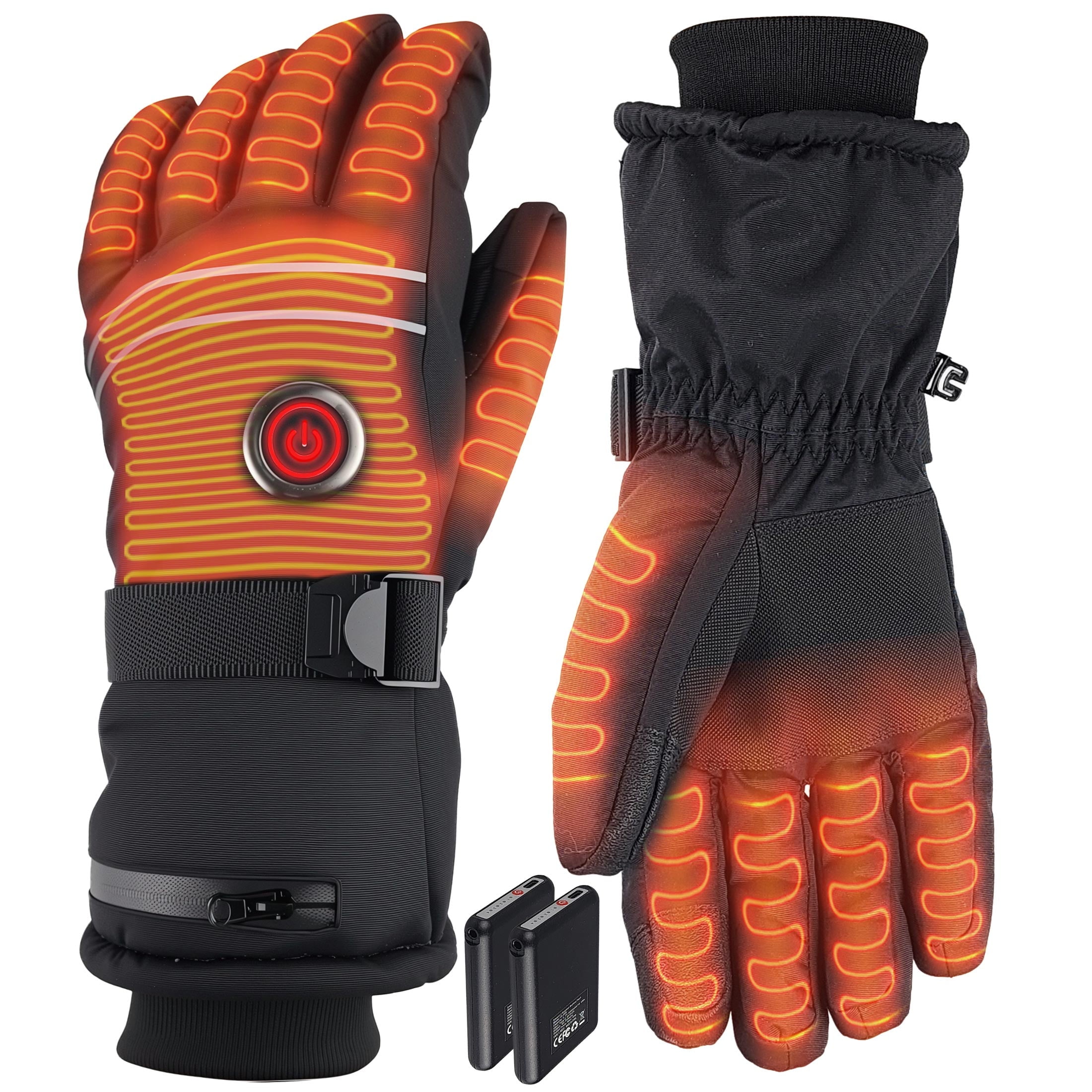 Andizun Heated Gloves for Men Women, 5000mAh Rechargeable Battery ...