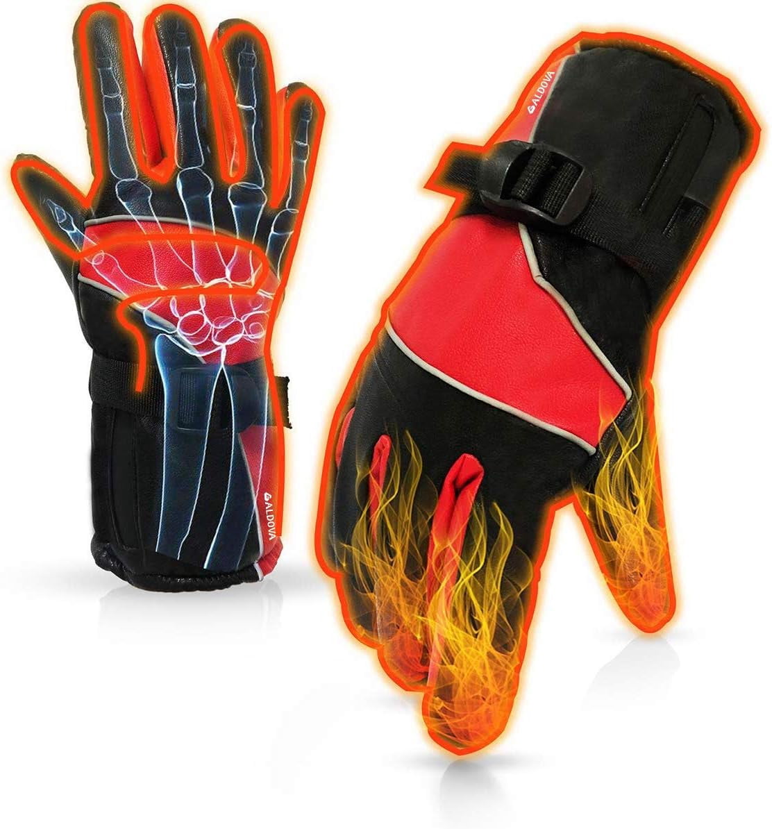 Electric Heated Gloves Waterproof Winter Gloves Anti-Cold Warm Glove ...