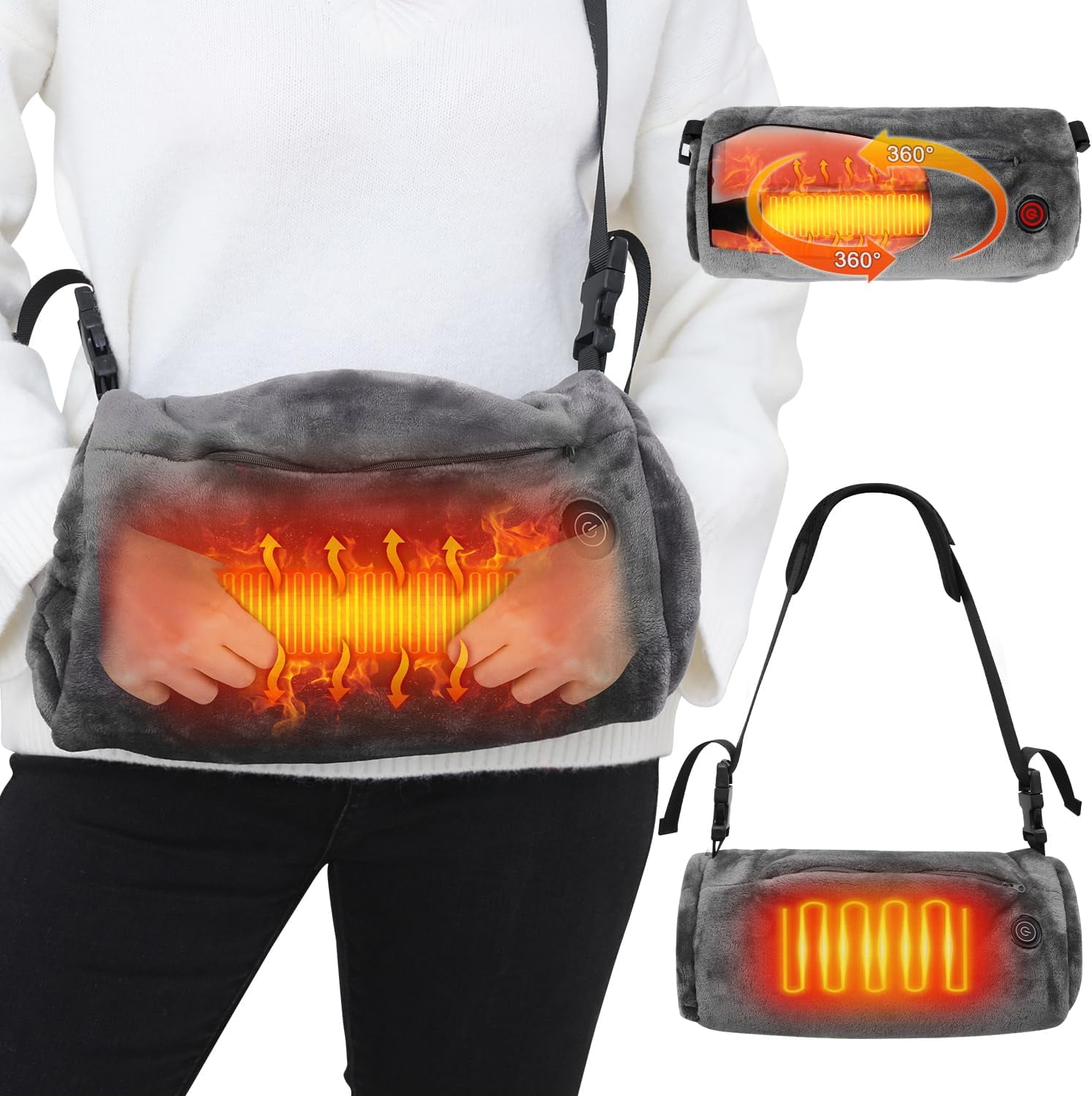 Electric Heated Hand Warmer Pouch - Heated Hand Muff with Hand-Held ...