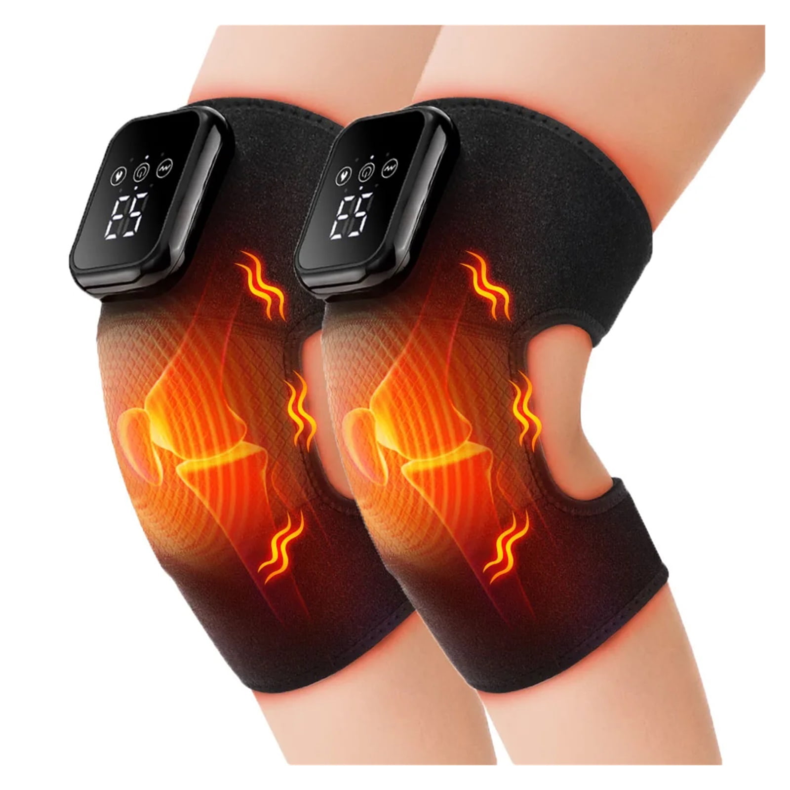 Electric Heated Knee Hot Massage Vibration Knee Pads Muscle Relaxation ...