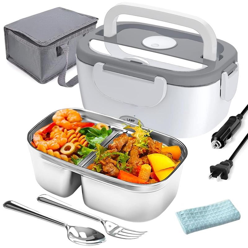 Electric Heated Lunch Box Portable Car Office Heating, 2-in-1 Portable ...