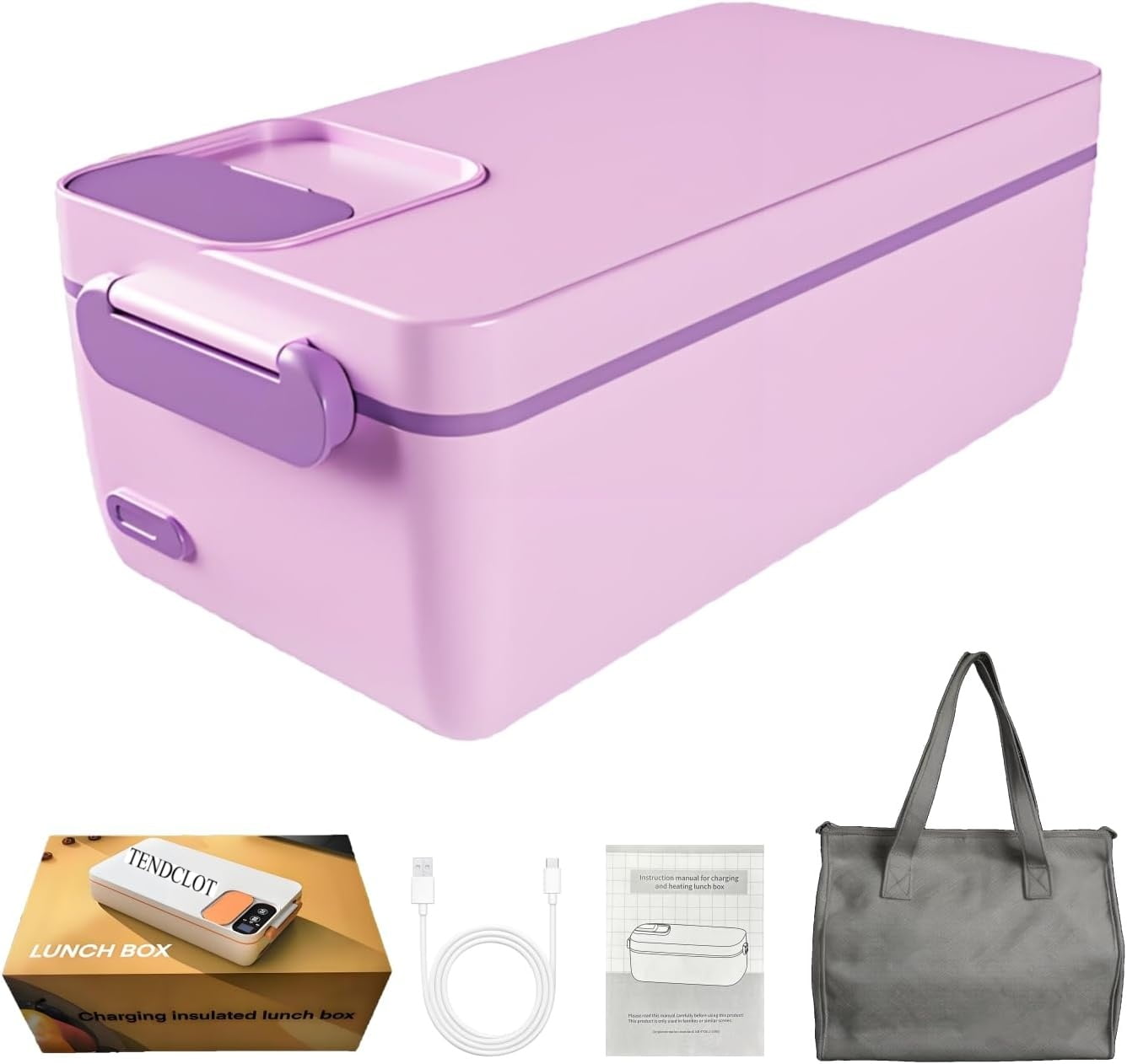 Electric Heated Lunch Box, Portable Cordless Rechargeable Model with ...