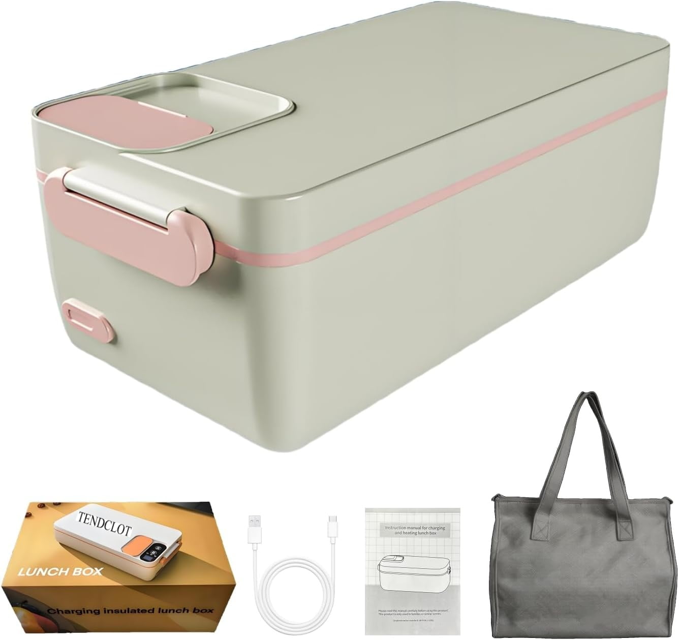 Electric Heated Lunch Box, Portable Cordless Rechargeable Model with ...