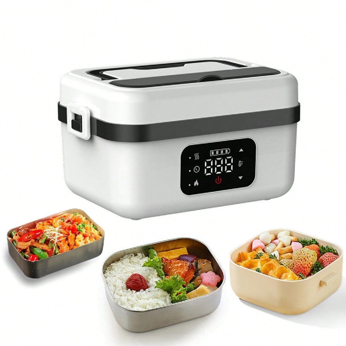 Electric Heated Lunch Box, Rechargeable Self-Heating Battery Powered ...