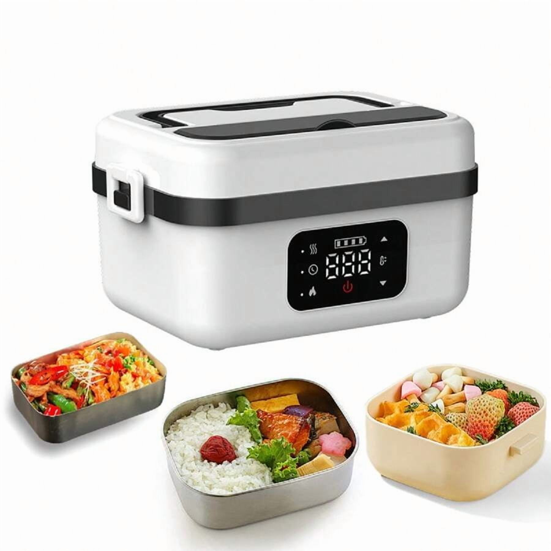 Electric Heated Lunch Box, Rechargeable Self-Heating Battery Powered ...