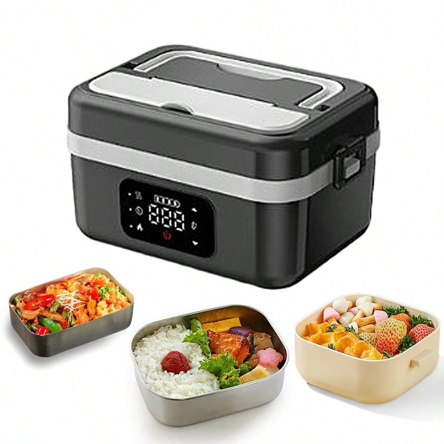 Electric Heated Lunch Box, Rechargeable Self-Heating Battery Powered ...