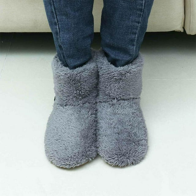 Rechargeable Foot Warmers House Slippers, Electric Heated, USB Plush ...
