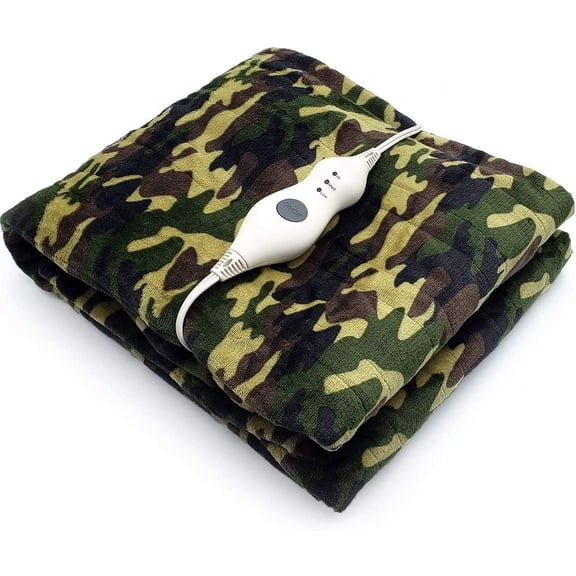 Quilted Royal Posh Velvet Reverse Sherpa Heated Throw Electric Blanket ...