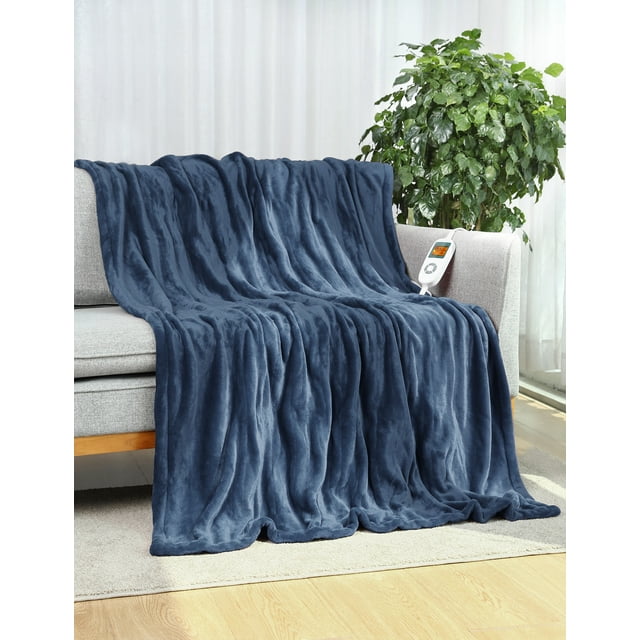 Cozy Electric Heated Throw Blanket, Soft Flannel 50in x 60in, 10 Heat ...