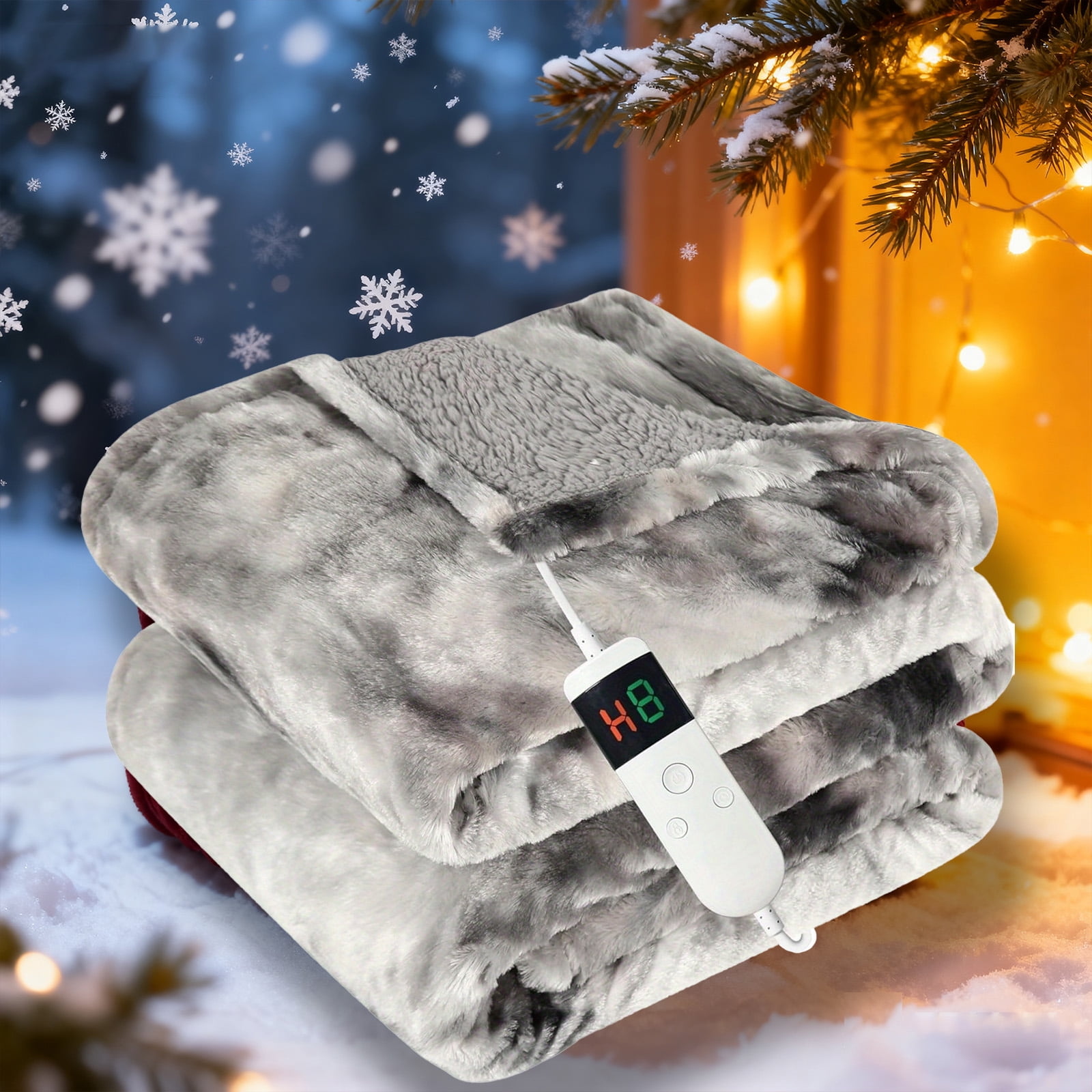 Electric Heated Throw Blanket Blue Tie-Dye Soft Flannel - Digital ...