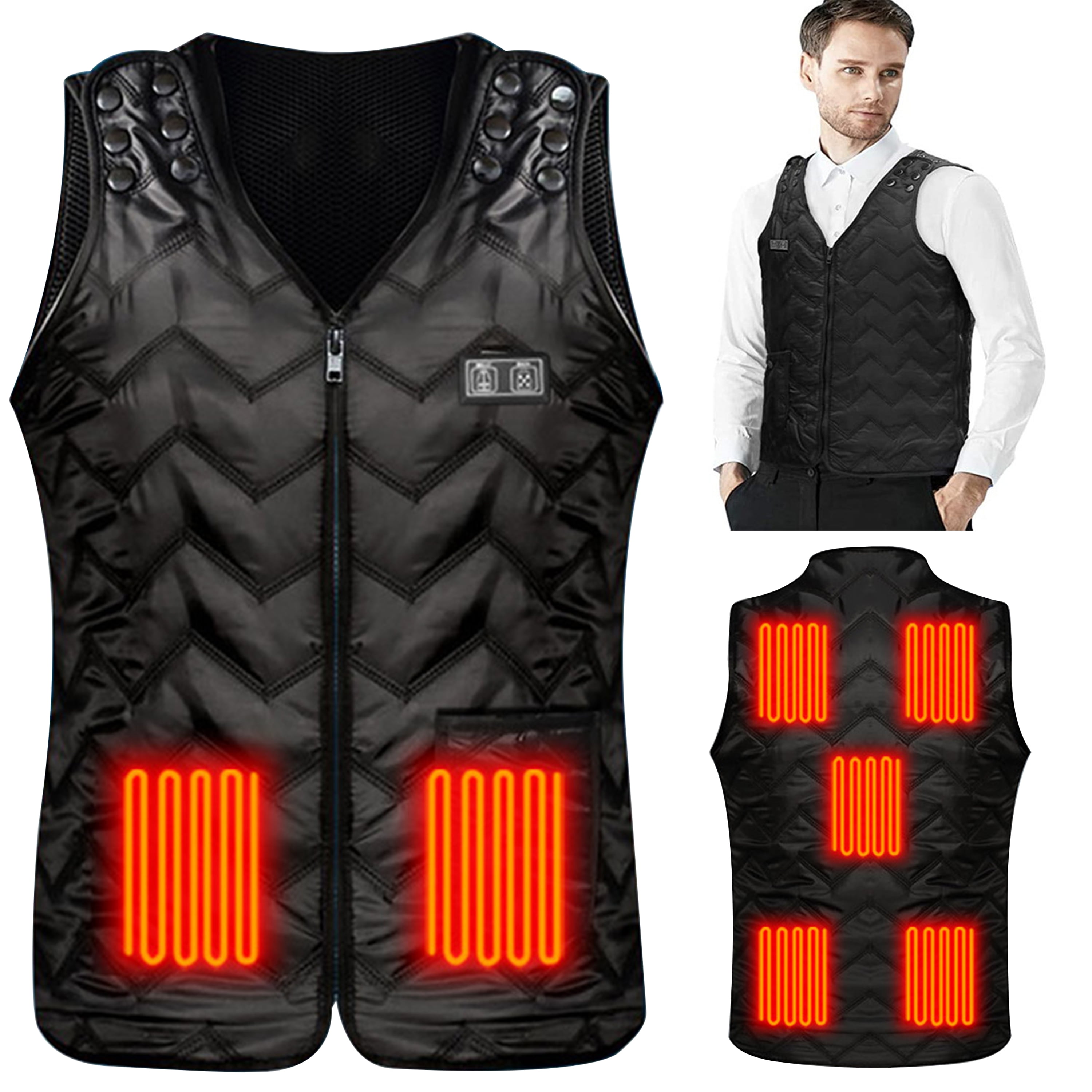 WZCPCV Electric Heated Vest for Men & Women, Adjustable Size, 3 Heating ...