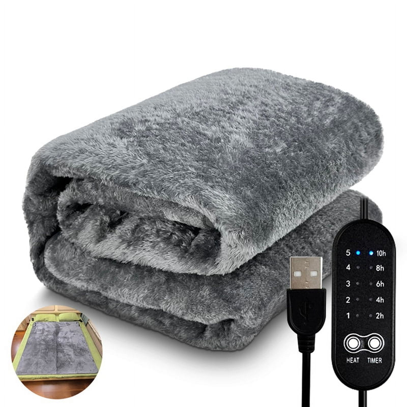 Electric Heating Blanket USB Heater Blanket Plush Winter Warm-Up ...