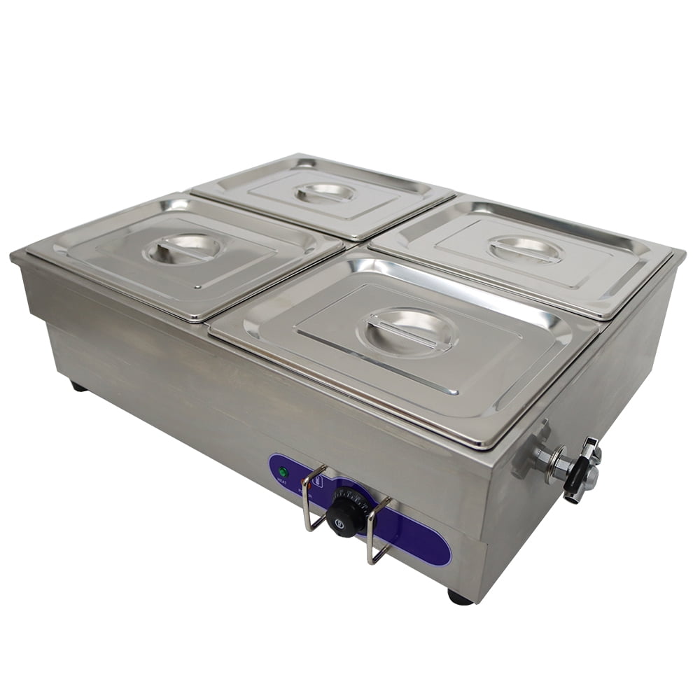 Electric Heating Insulation Square Four Pots Stainless Steel Fast Food ...