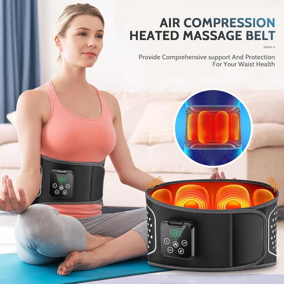 Electric Heating Pad with Massage,Cordless Heated Lower Back Massager,3 ...