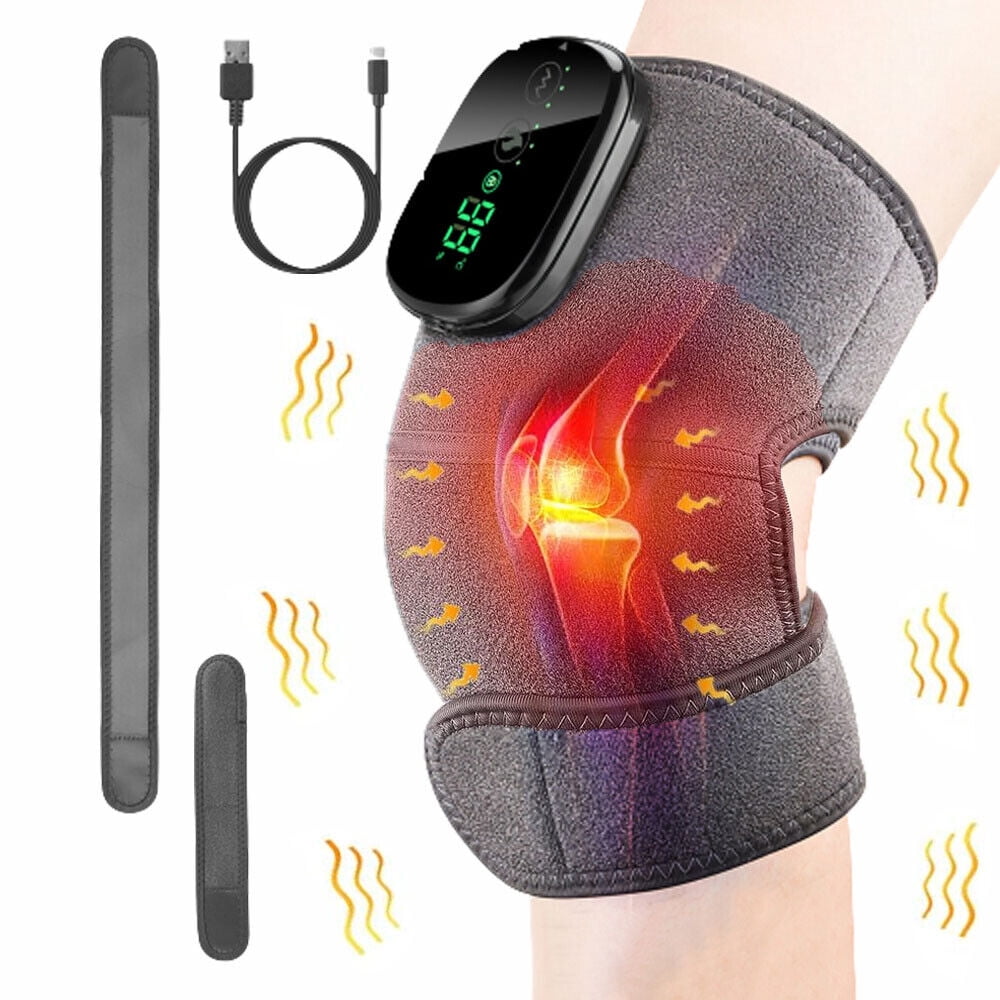 Electric Heating Vibration Knee Joint Pad Legs Massager Therapy USB ...