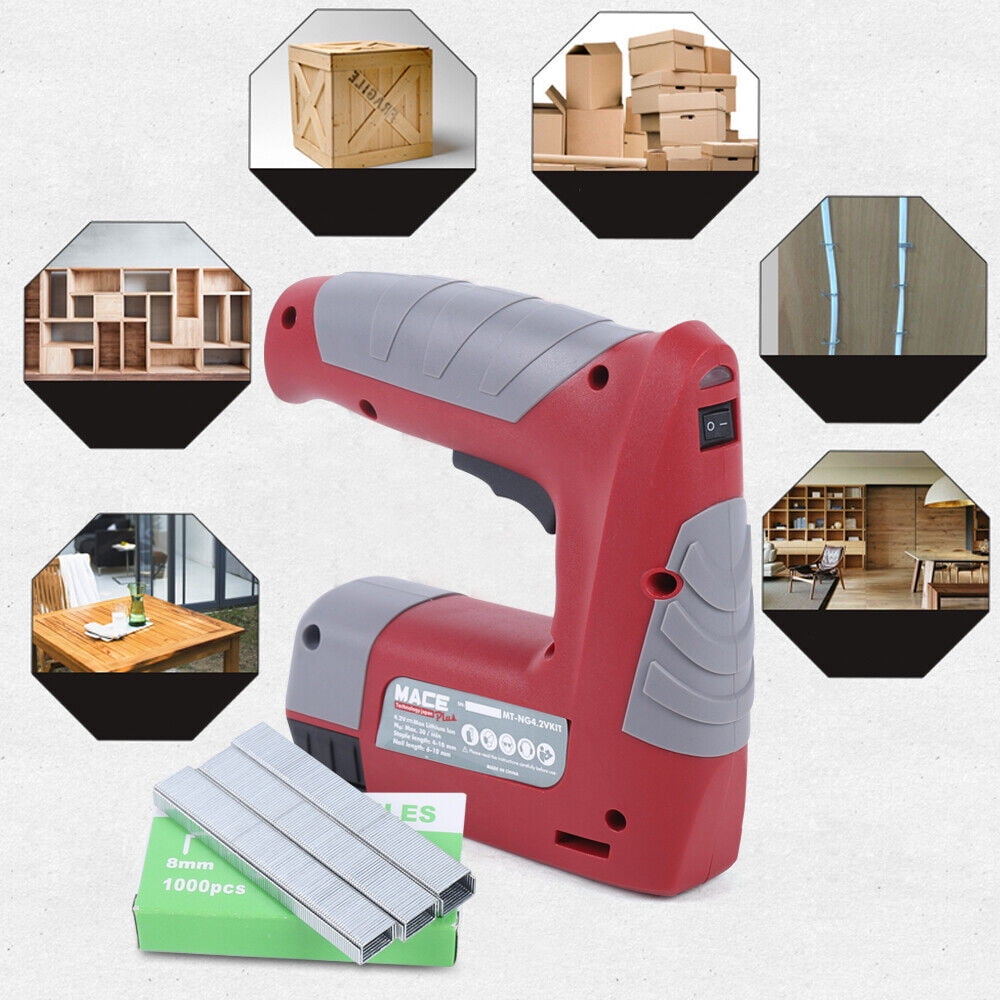 Electric Heavy Duty Nail Gun Staple Gun Cordless Stapler Nailer ...