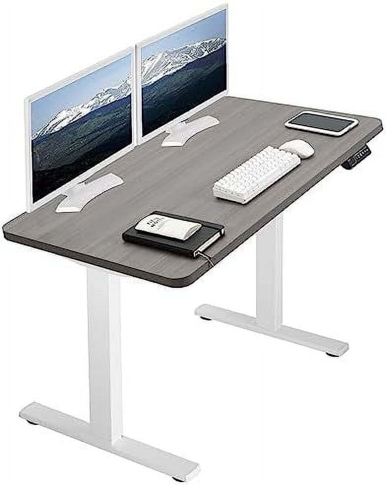 Electric Height Adjustable 60 x 24 inch Memory Stand Up Desk White ...