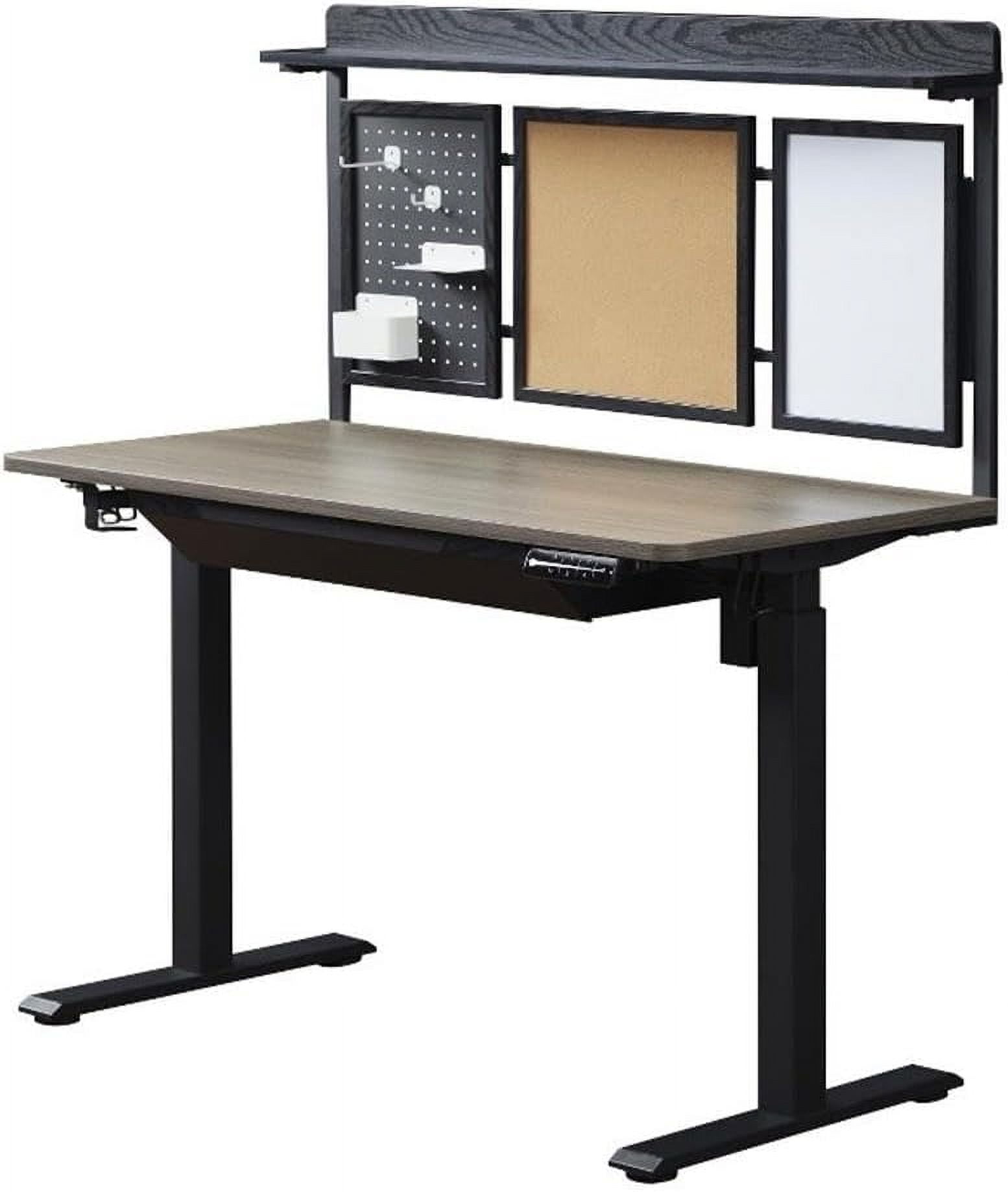 Electric Height Adjustable Standing 55" Wooden Computer Ergonomic ...