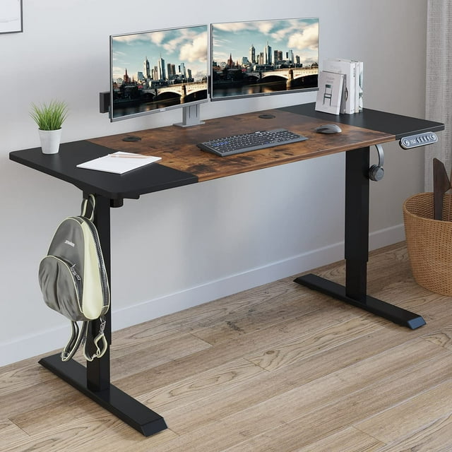 Electric Height Adjustable Standing Desk,55'' x 24'' Stand Up Desk ...