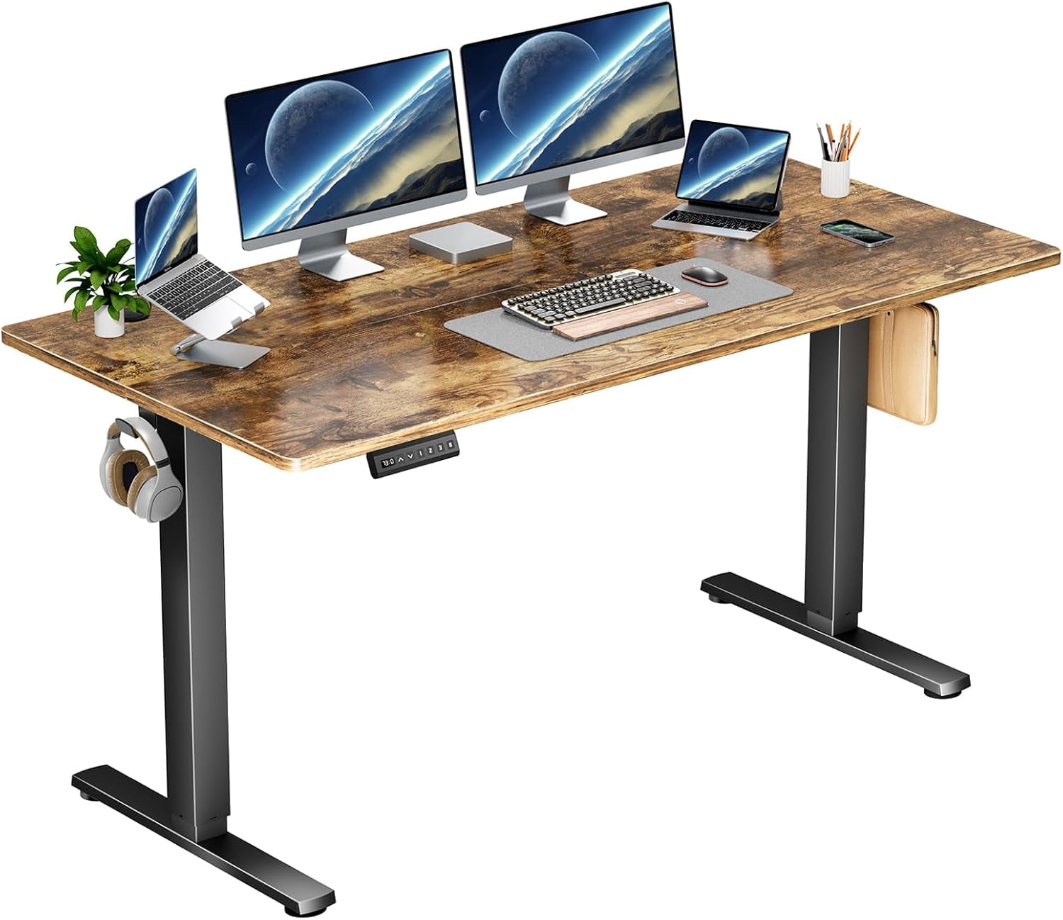 Electric Height Adjustable Standing Desk, Ergonomic Sit-to-Stand Rising ...