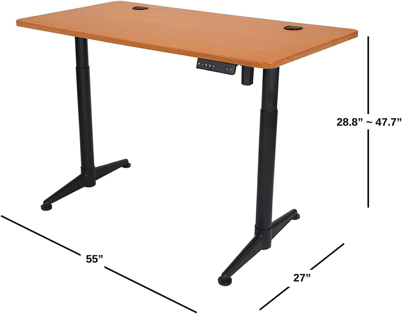 Electric Height Adjustable Standing Desk with Memory Controller, Light ...