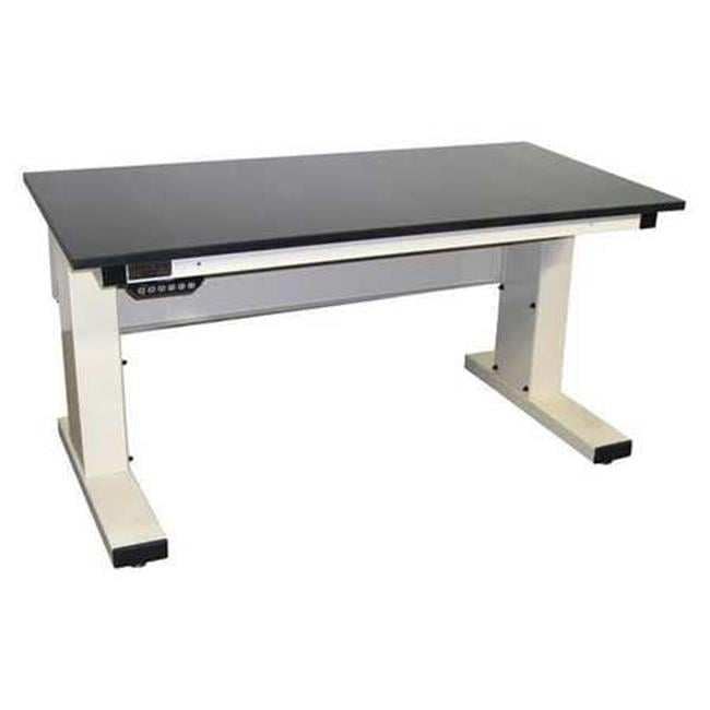 Electric Height Adjustable Workstation, Black Epoxy Resin, Light Beige ...