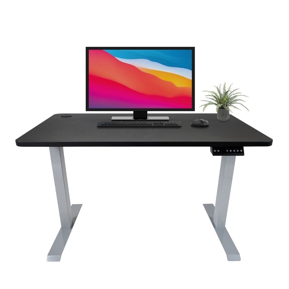 Electric Height Adjustable Workstation Desk. Sit & Stand Work Styles, 48x30in, Black/Silver ...