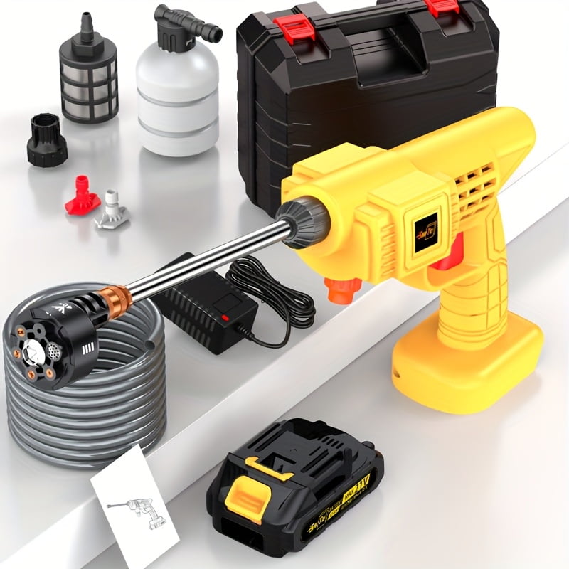 "Electric High-Pressure Car Wash Gun - Cordless Water Sprayer w/Quick ...