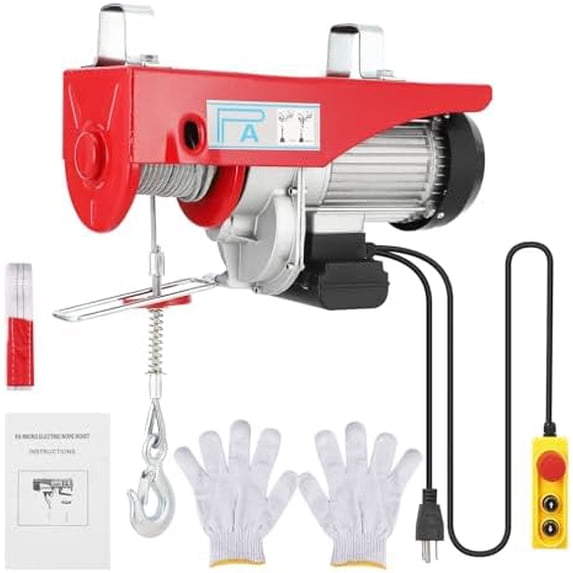 Electric Hoist 2200 Lbs (1 Ton), 1600W Heavy-Duty Electric Winch with ...