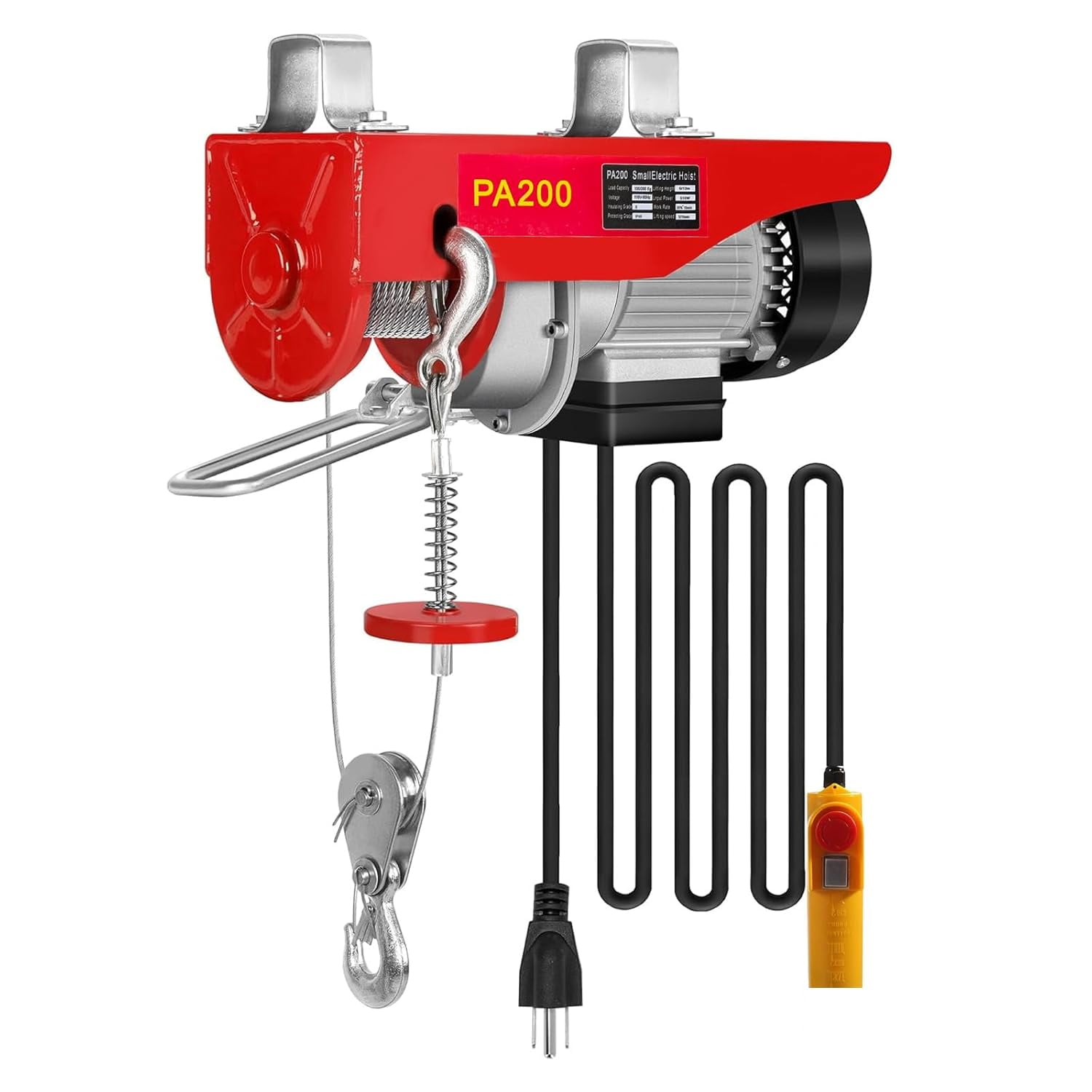 Electric Hoist with Remote Control, 1320LBS Electric Winch,1600W 110V ...