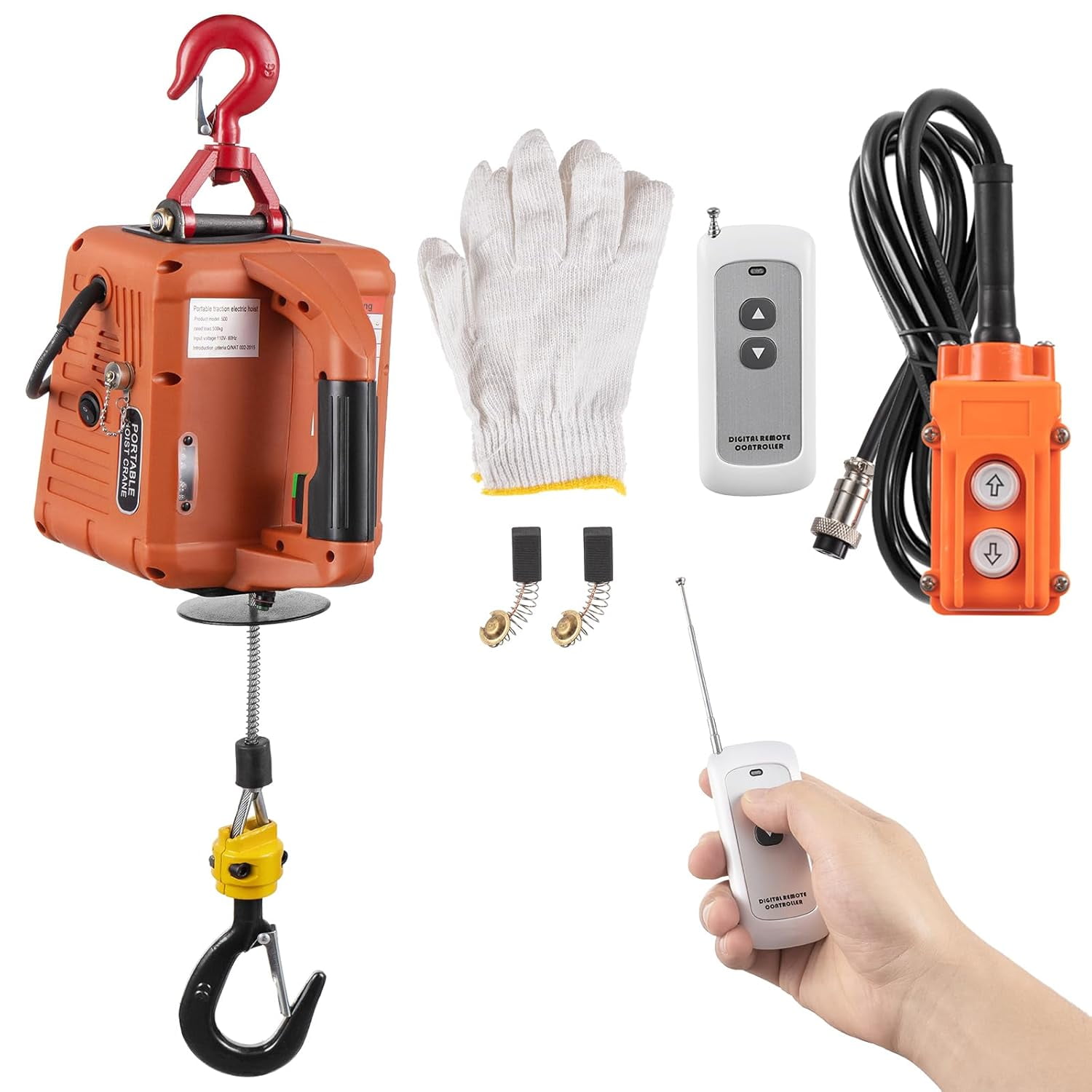Electric Hoist Winch 1100lbs, 3 in 1 Portable Electric Winch Manual ...