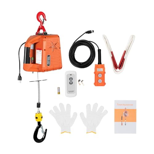 Electric Hoist Winch 1100lbs, Portable Electric Winch 110V 1500W Power ...