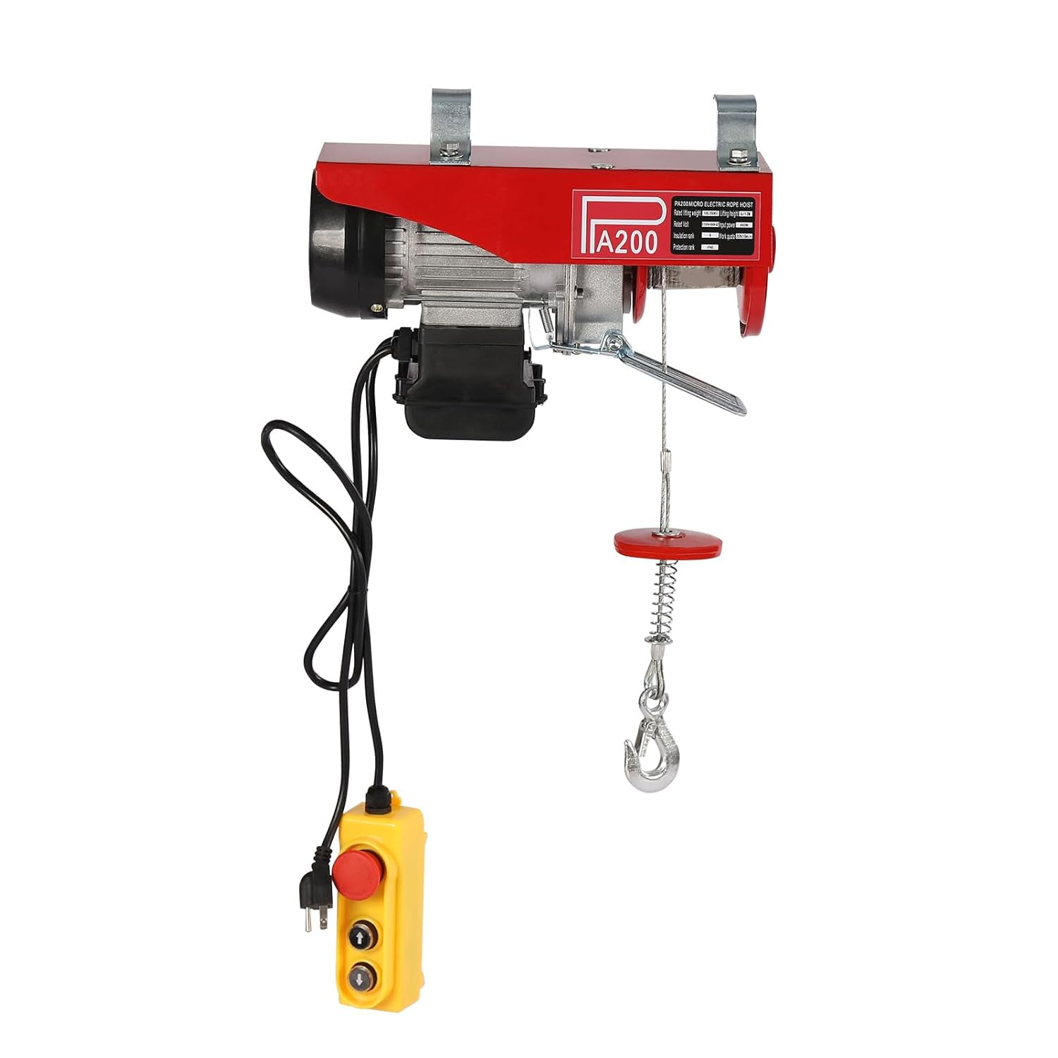 Electric Hoist Winch 440lbs, Automatic Lift Electric Cable Hoist with ...