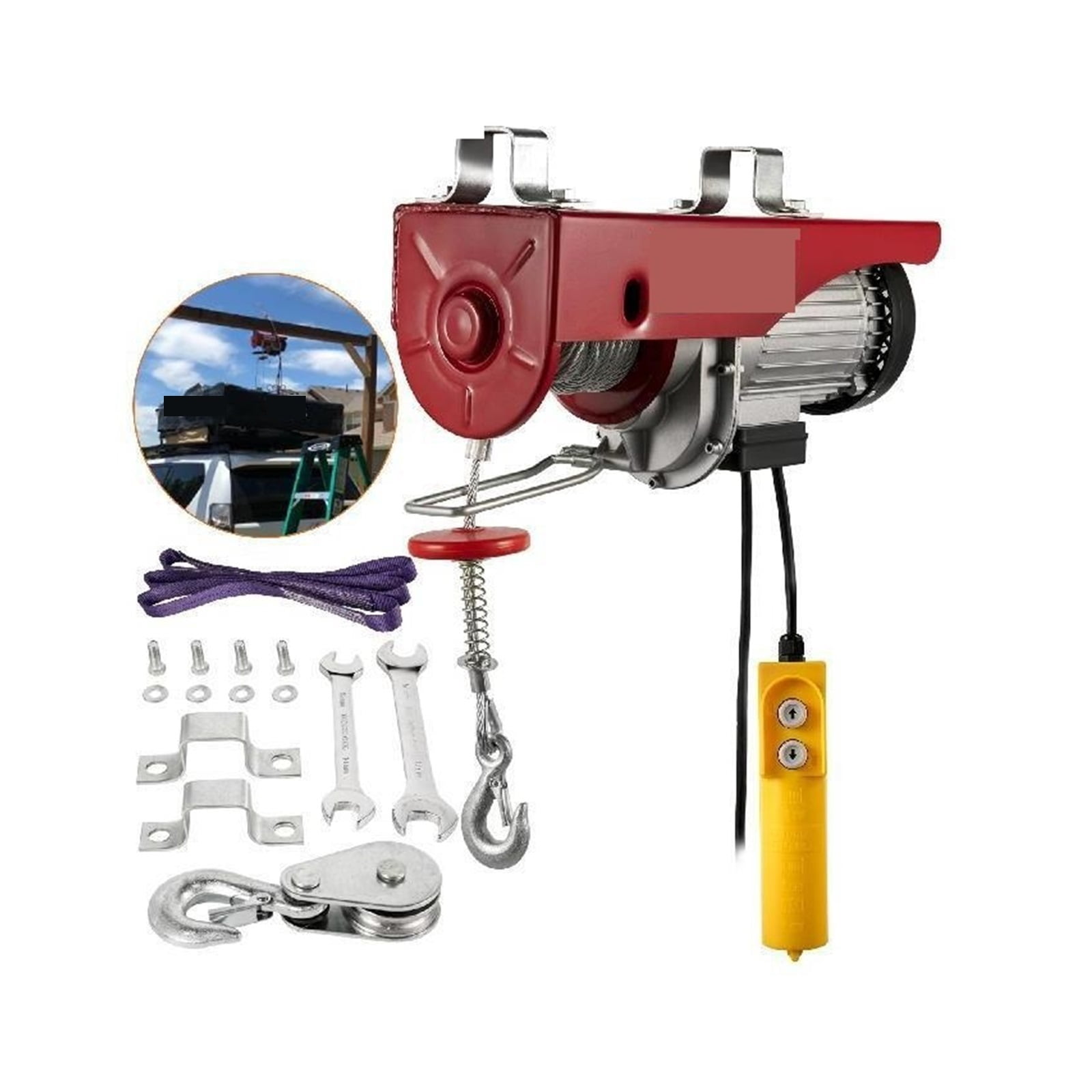 Electric Hoist Winch Cable Lifting Engine Crane Remote Control Wire ...