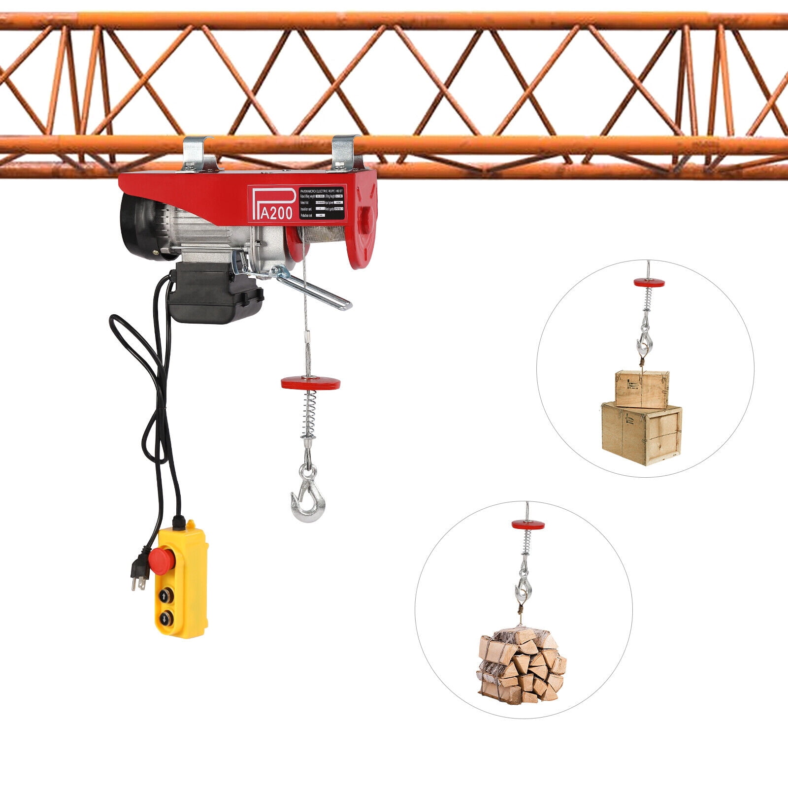 Electric Hoist Winch Lifting Engine Crane Pulley Overhead with Wired ...