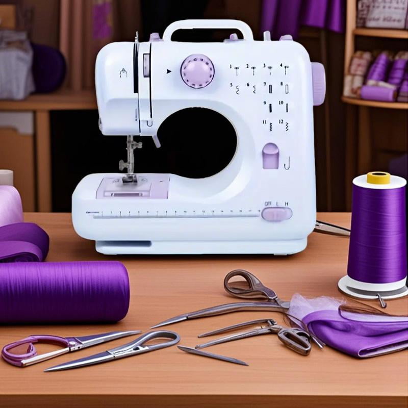 Electric Home Sewing Machine - 12 Built-in Needles, Overlock Function, Button Sewing & Thread ...