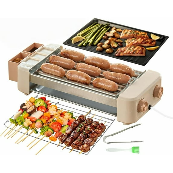 Electric Hot Dog Roller 6 Rollers,3 in 1 Indoor Grills Portable with ...